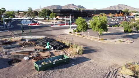Aerial View Of Phoenix Light Rail Constr... | Stock Video | Pond5
