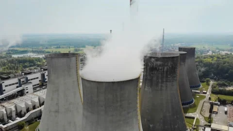 Aerial view. Pipes Throwing Smoke in the... | Stock Video | Pond5