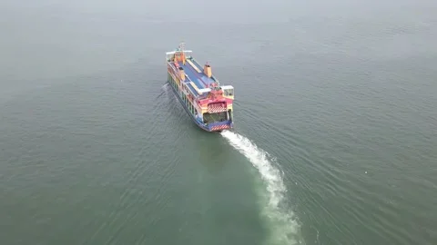 Aerial view Pulau Angsa Penang ferry mov... | Stock Video | Pond5