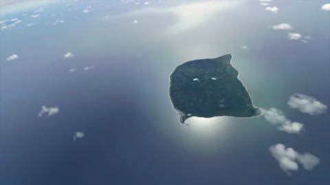 Aerial view of Pulau Mida an island east... | Stock Video | Pond5
