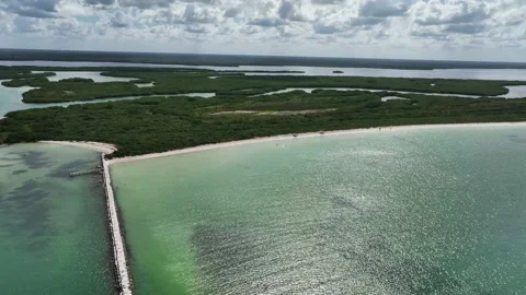 Aerial view of Punta Escolleras, Rio Lag... | Stock Video | Pond5