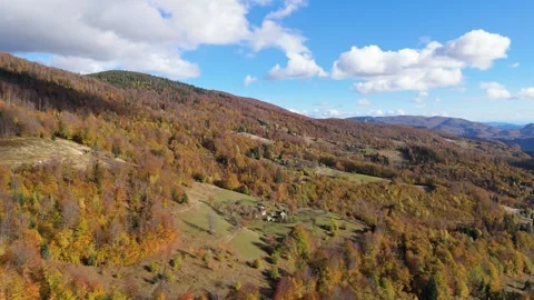 Aerial view of remote countryside house ... | Stock Video | Pond5