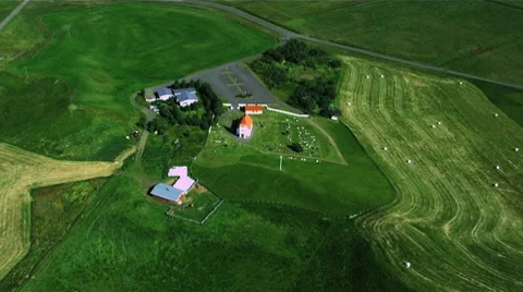 Aerial View of Remote Working Farm, Arct... | Stock Video | Pond5