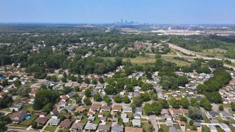 Aerial view of residential quarters at b... | Stock Video | Pond5