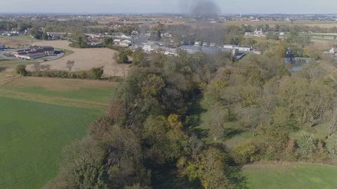 Aerial view of a restored steam engine t... | Stock Video | Pond5
