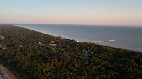 Aerial view reveals hub of Jurata Port n... | Stock Video | Pond5