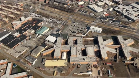 Aerial view of Rikers Island prison comp... | Stock Video | Pond5