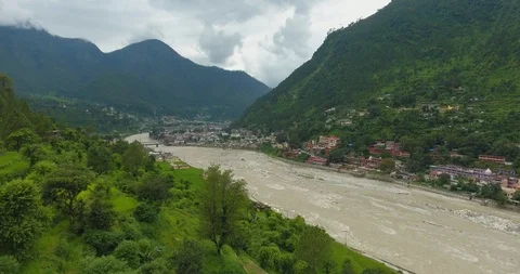 Aerial view of river Ganges in Himalayas... | Stock Video | Pond5