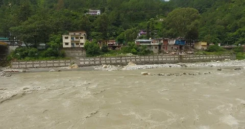 Aerial view of river Ganges in Himalayas... | Stock Video | Pond5