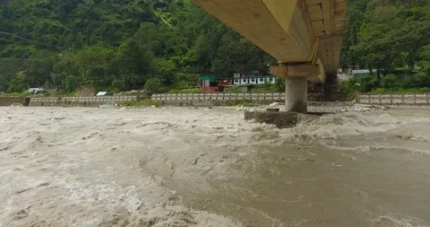 Aerial view of river Ganges in Himalayas... | Stock Video | Pond5