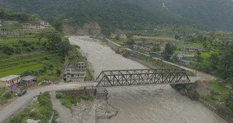 Aerial view of river Ganges in Himalayas... | Stock Video | Pond5