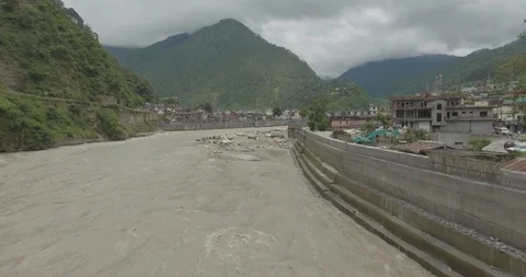 Aerial view of river Ganges in Himalayas... | Stock Video | Pond5