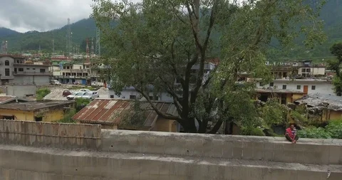 Aerial view of river Ganges in Himalayas... | Stock Video | Pond5