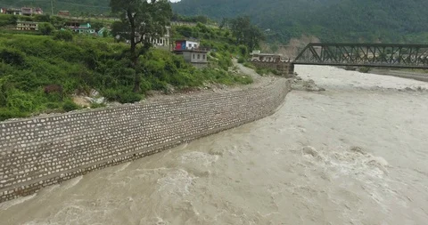Aerial view of river Ganges in Himalayas... | Stock Video | Pond5