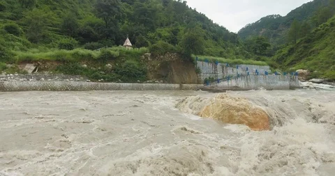 Aerial view of river Ganges in Himalayas... | Stock Video | Pond5