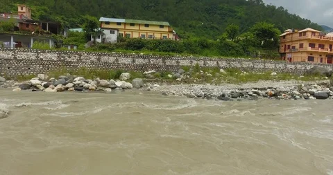 Aerial view of river Ganges in Himalayas... | Stock Video | Pond5