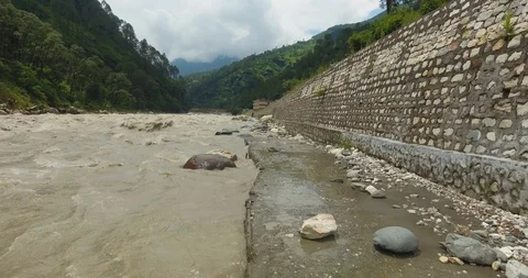 Aerial view of river Ganges in Himalayas... | Stock Video | Pond5