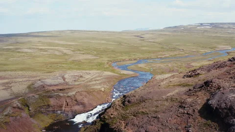 Aerial View of A River Stream Flows to a... | Stock Video | Pond5