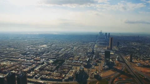 Aerial view of Riyadh downtown in Riyadh... | Stock Video | Pond5