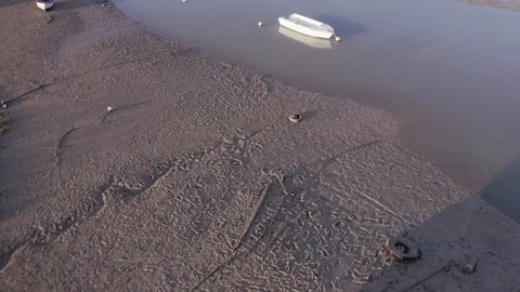 aerial view of sea level drop due climat... | Stock Video | Pond5