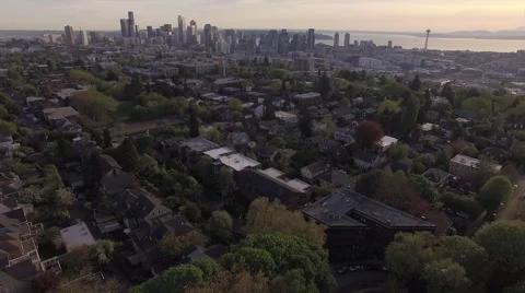 Aerial View of Seattle Neighborhoods wit... | Stock Video | Pond5