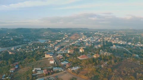 Aerial view Sen Monorom city at Mondulki... | Stock Video | Pond5