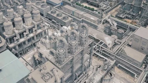 Aerial view of Shazand petrochemical pla... | Stock Video | Pond5