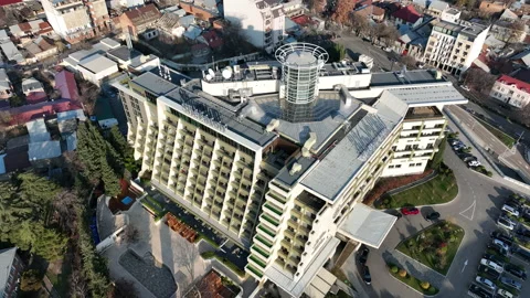 Aerial view of Sheraton Grand Tbilisi Me... | Stock Video | Pond5