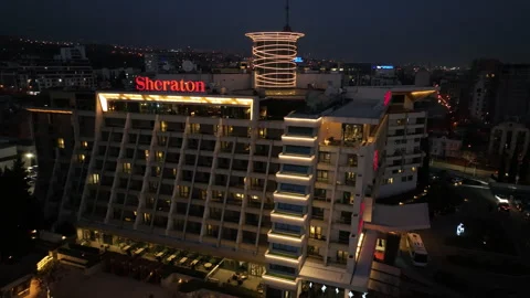 Aerial view of Sheraton Grand Tbilisi Me... | Stock Video | Pond5