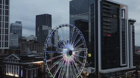 Aerial View of the SkyView Atlanta Ferri... | Stock Video | Pond5