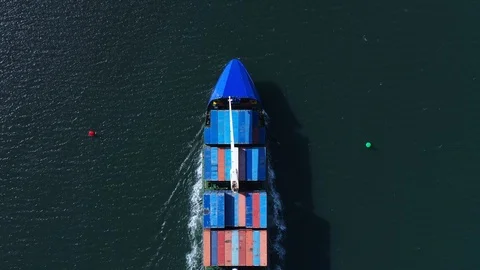 Aerial view of a slide on a vessel cargo... | Stock Video | Pond5