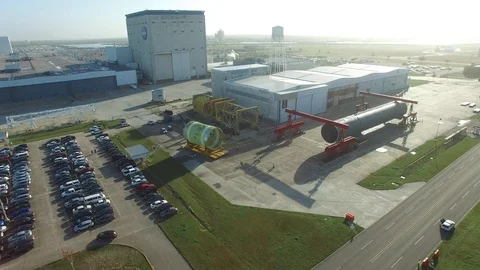 Aerial View of SLS Intertank Transported... | Stock Video | Pond5
