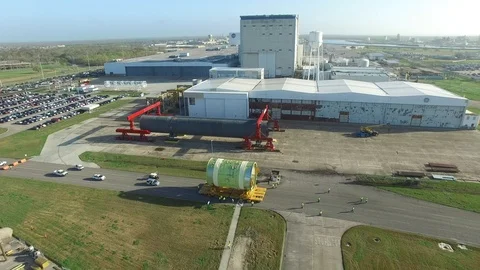Aerial View of SLS Intertank Transported... | Stock Video | Pond5