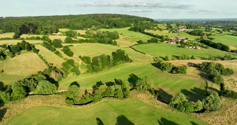 Aerial view of small river Geul in valle... | Stock Video | Pond5
