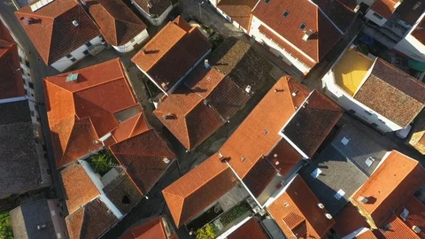 Aerial view of small rural town with red... | Stock Video | Pond5