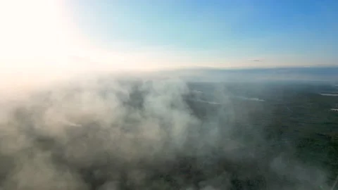 Aerial view of smoke from wildfire in th... | Stock Video | Pond5