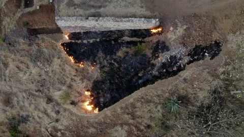 Aerial view smoke of wildfire . Natural ... | Stock Video | Pond5
