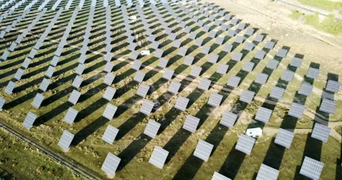 Aerial view of solar power station insta... | Stock Video | Pond5