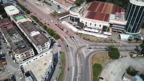 Aerial view SP Plaza near the junction o... | Stock Video | Pond5
