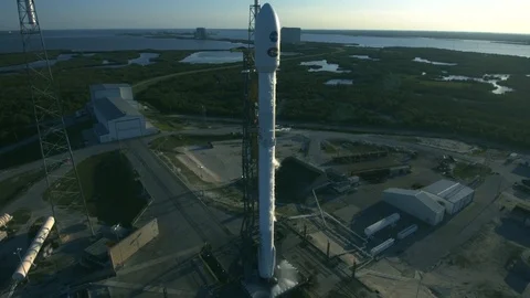 Aerial view of Spacex Falcon 9 launching... | Stock Video | Pond5