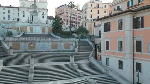 Aerial View Of The Spanish Steps In Roma... | Stock Video | Pond5