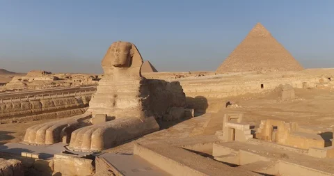 Aerial view of the Sphinx in Egypt | Stock Video | Pond5