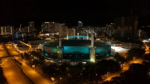 Aerial view of SPICE Arena, Penang. Anot... | Stock Video | Pond5