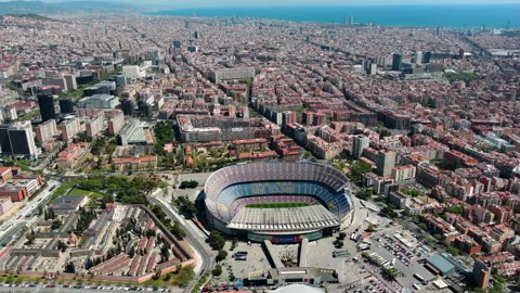 Camp Nou Aerial Stock Video Footage | Royalty Free Camp Nou Aerial ...