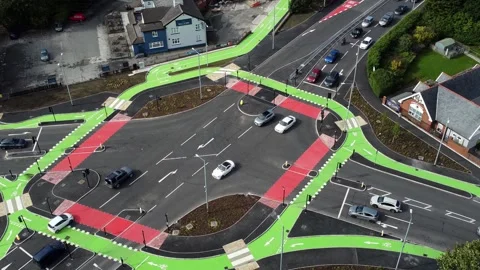 Aerial view St Helens CYCLOPS traffic op... | Stock Video | Pond5