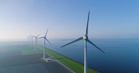 Aerial view: Stack of footage of Wind Tu... | Stock Video | Pond5