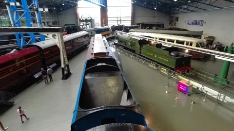 aerial view of steam locomotives and oth... | Stock Video | Pond5