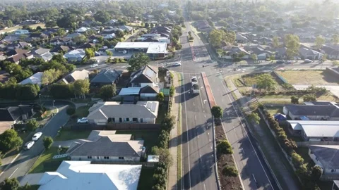 Aerial view of suburbs and roads in Aust... | Stock Video | Pond5
