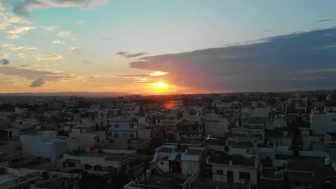 Aerial view of Sunset in Dehradun city U... | Stock Video | Pond5