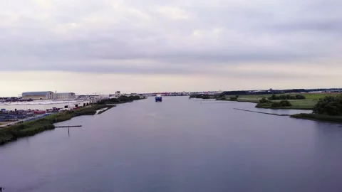 Aerial View Of Tailwind Panda 002 Contai... | Stock Video | Pond5